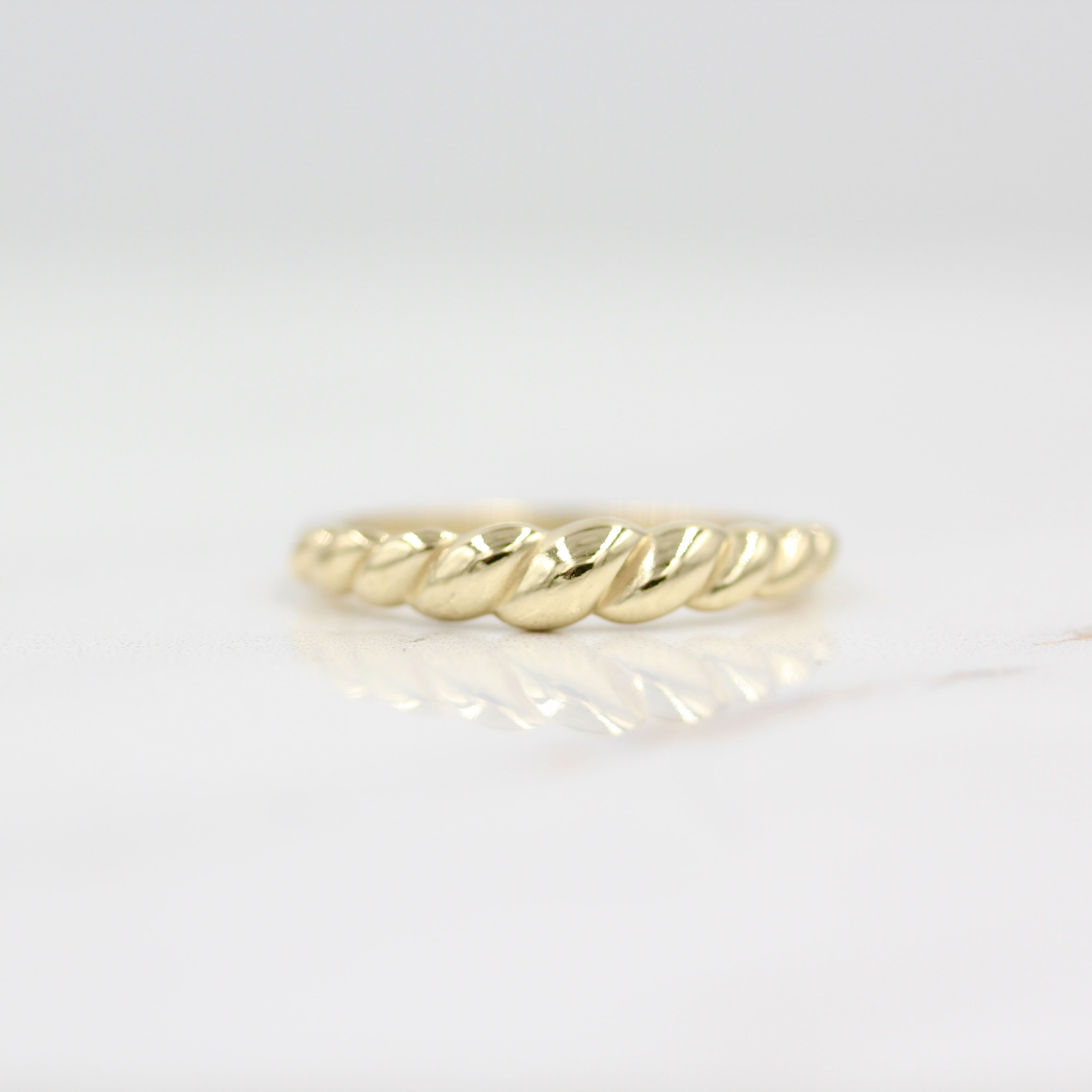 The Petite Croissant Ring in Yellow Gold – Taylor Custom Rings