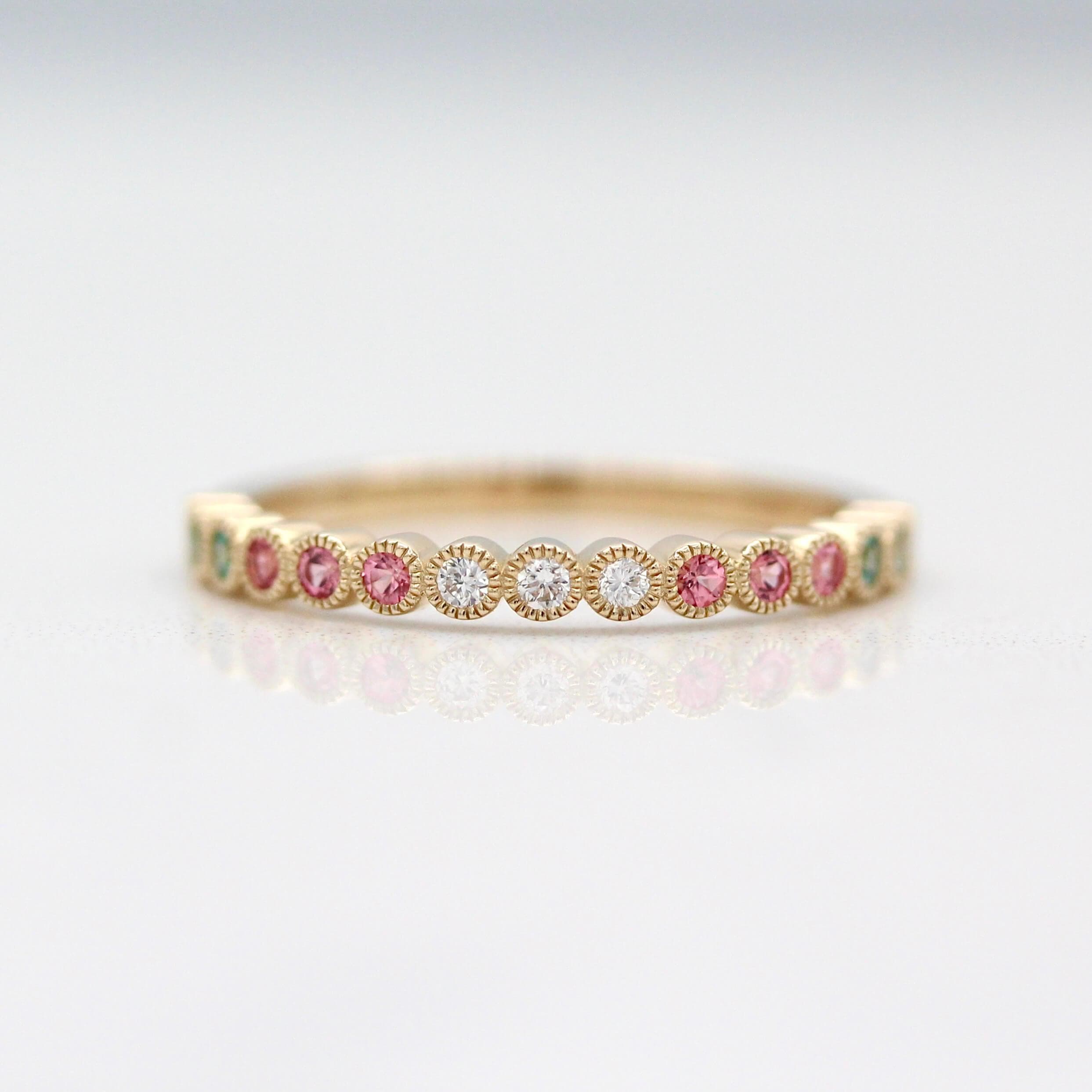 Trans Pride Ring | Created Gemstone Ring | Taylor Custom Rings