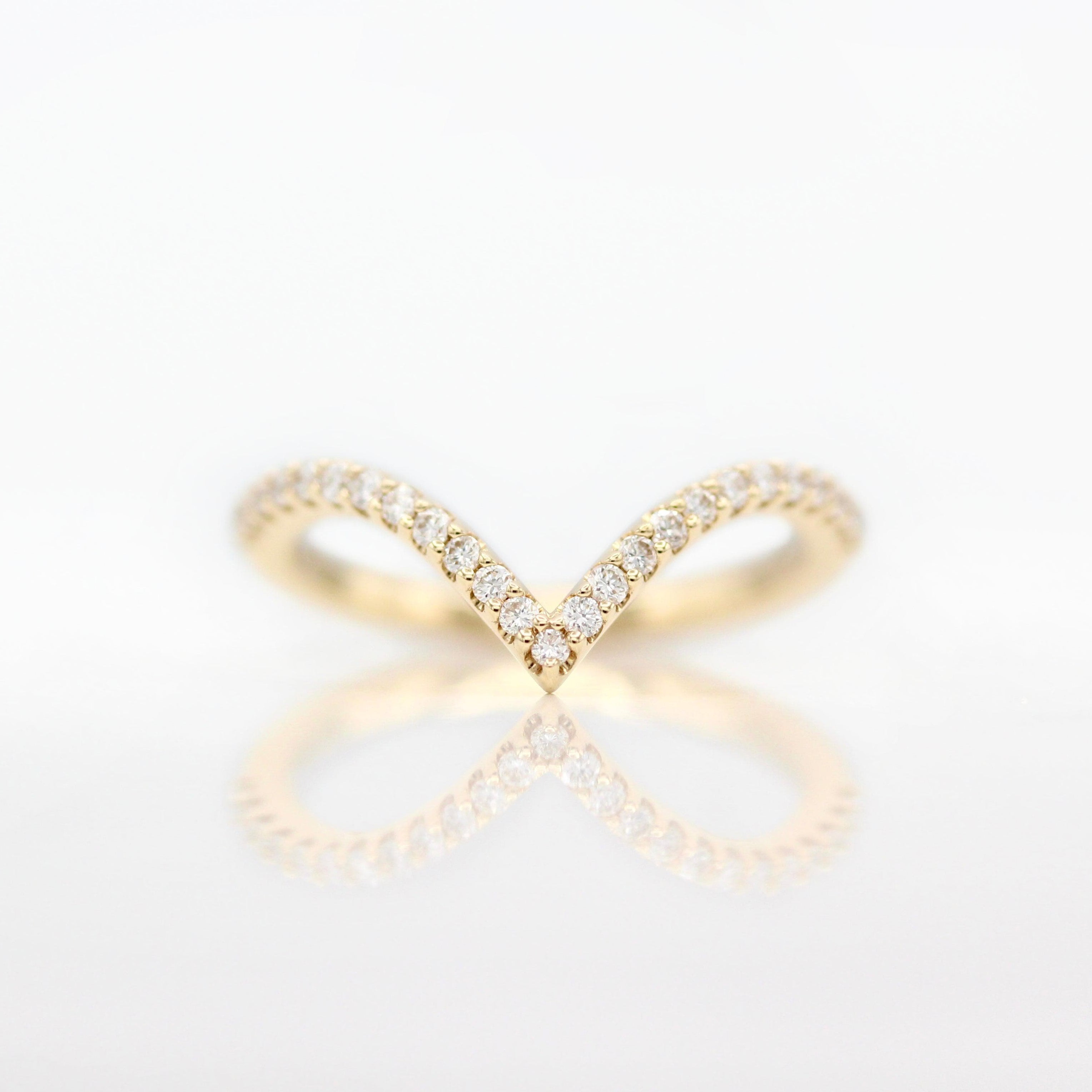 The Deep V Diamond Wedding Band | Taylor Custom Rings