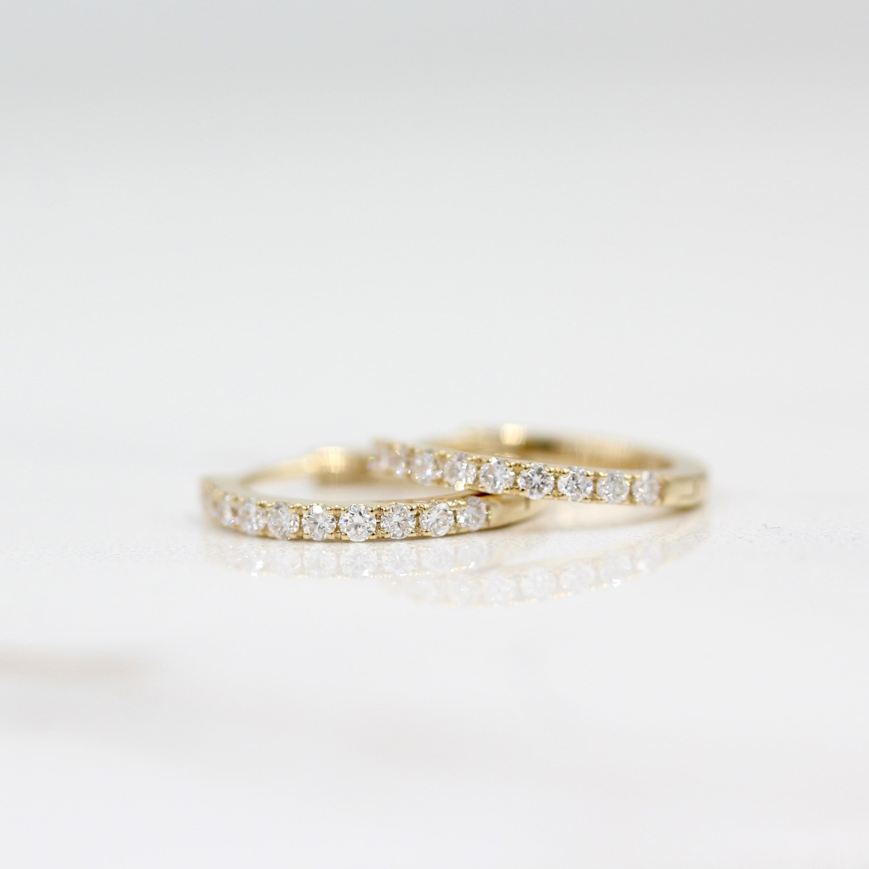 The Diamond Huggies in Yellow Gold - 14mm – Taylor Custom Rings