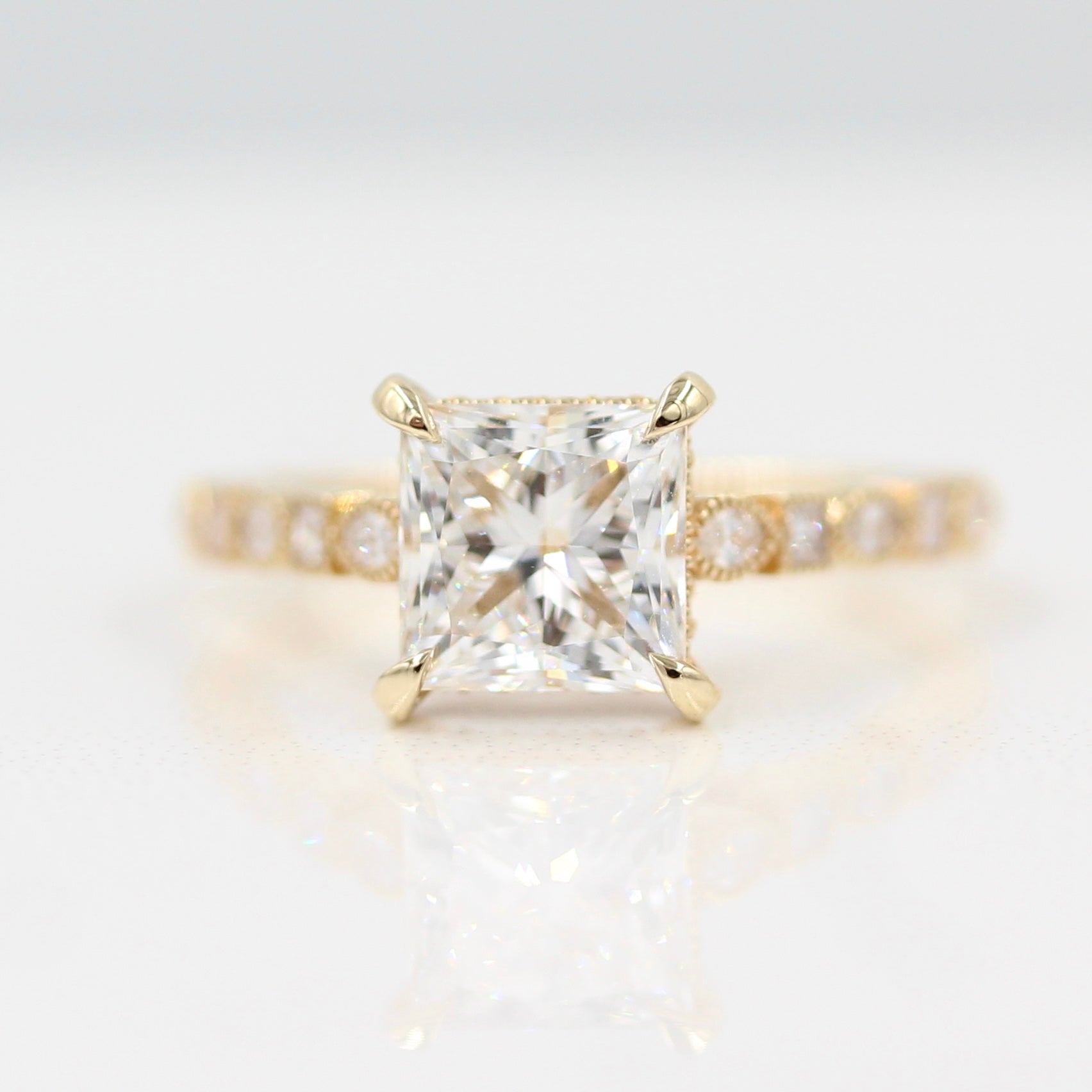 The Fiona Hidden Halo Ring | Princess Cut Ring | Taylor Custom Rings