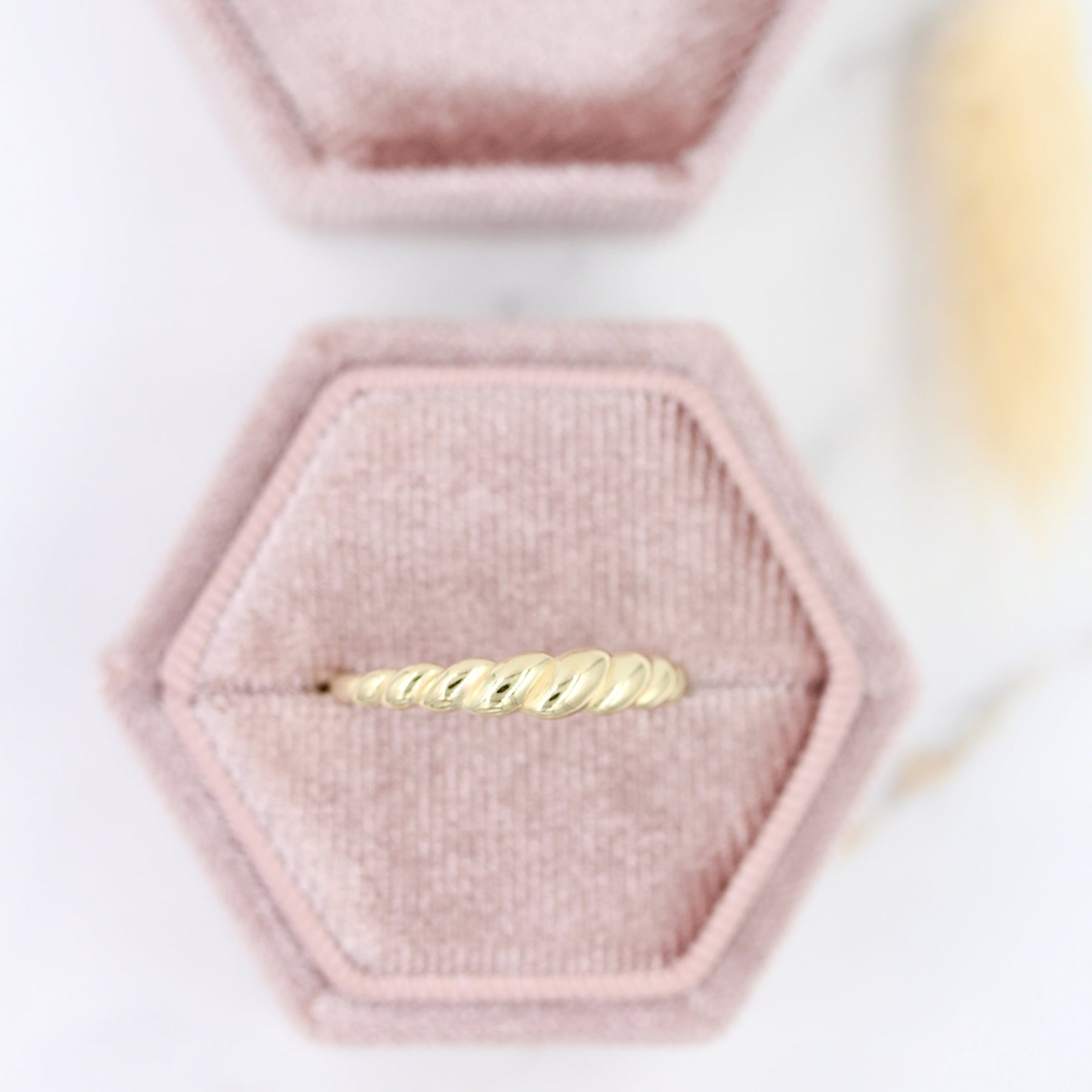 The Petite Croissant Ring in Yellow Gold – Taylor Custom Rings