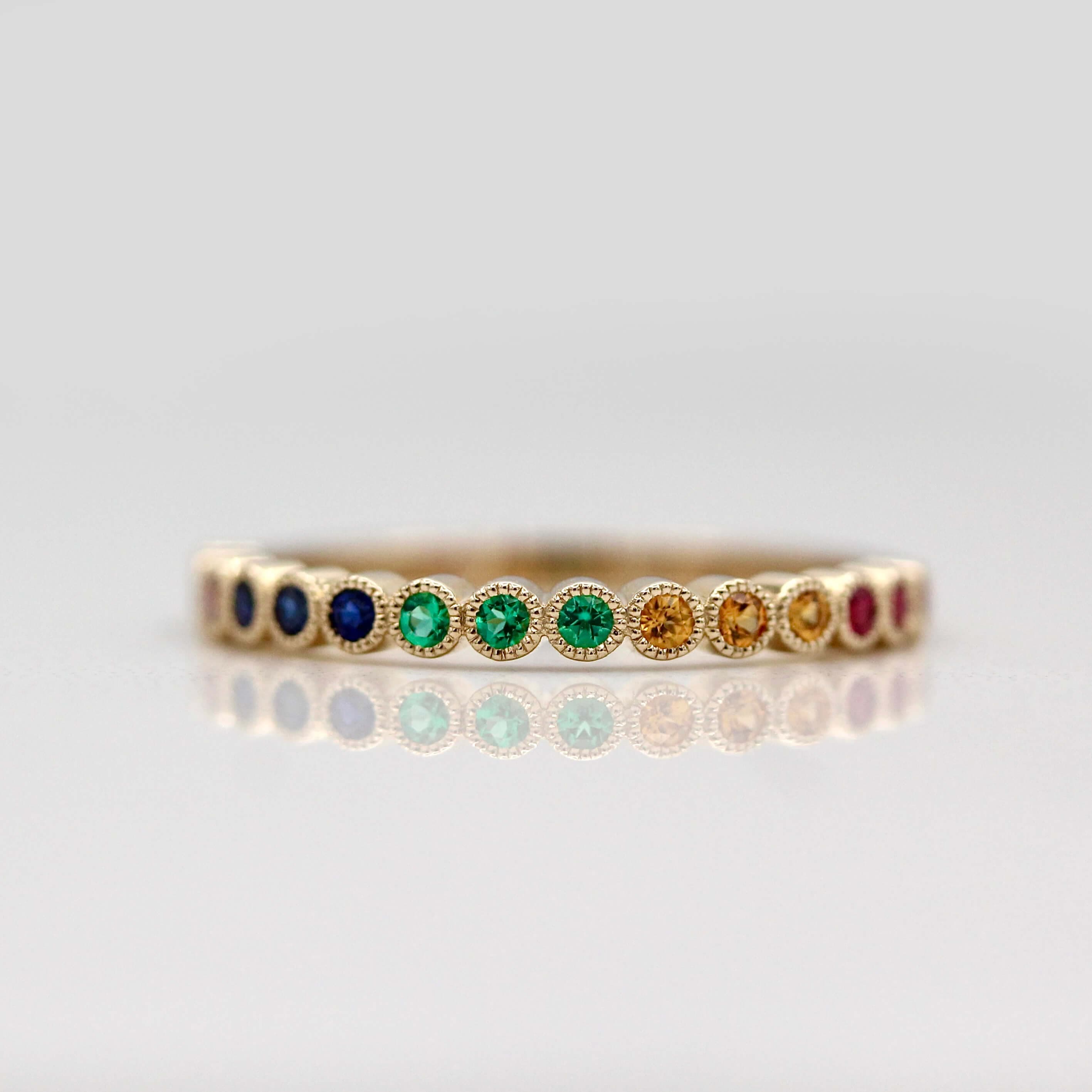 Rainbow Pride Ring | Created Gemstone Ring | Taylor Custom Rings